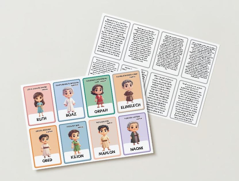 Ruth Bible Character Flashcards for Kids, Christian Education Tool ...