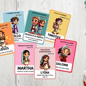 New Testament Bible Character Flashcards: Christian Education (digital ...