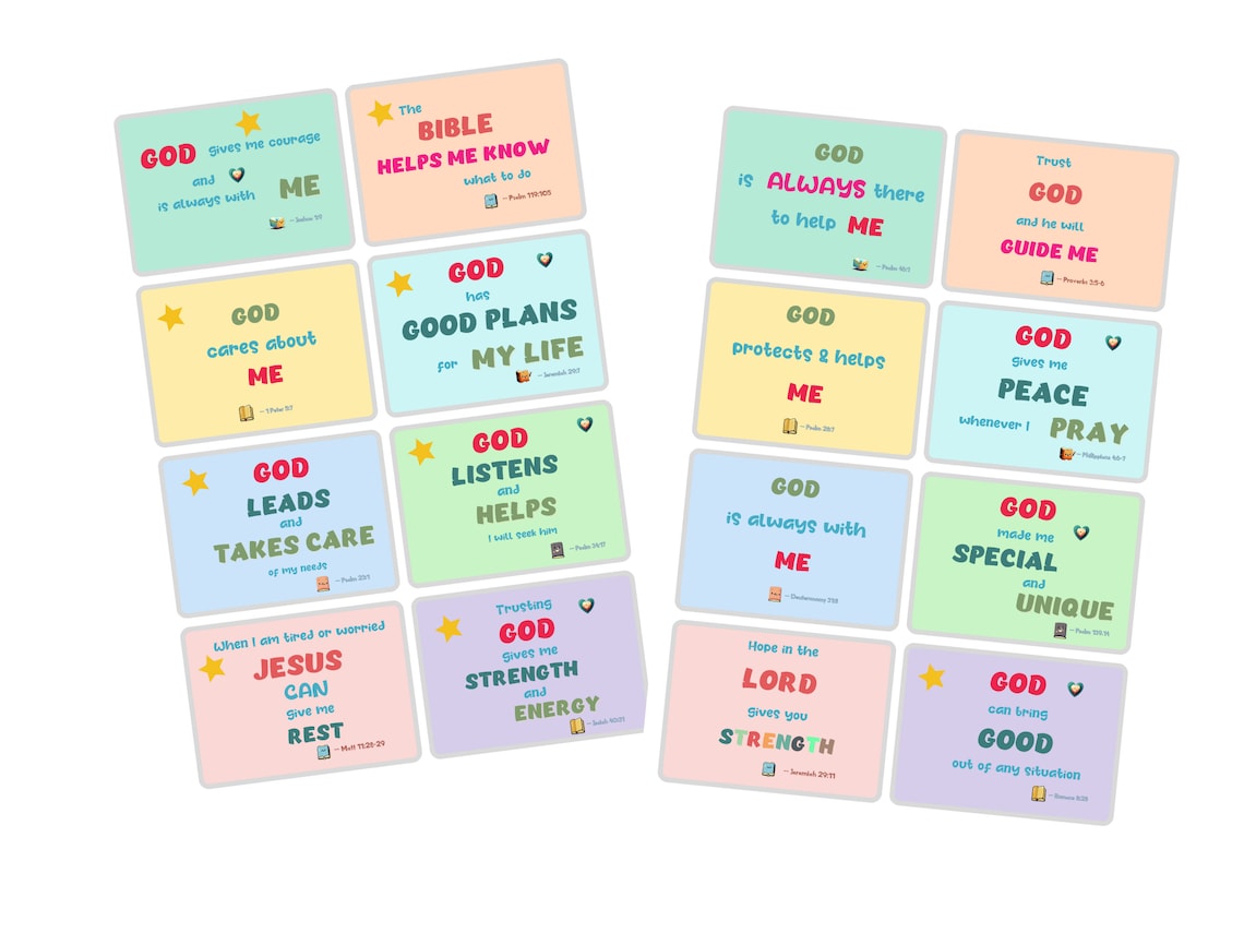Printable Bible Verse Flashcard Christian Scripture - Etsy