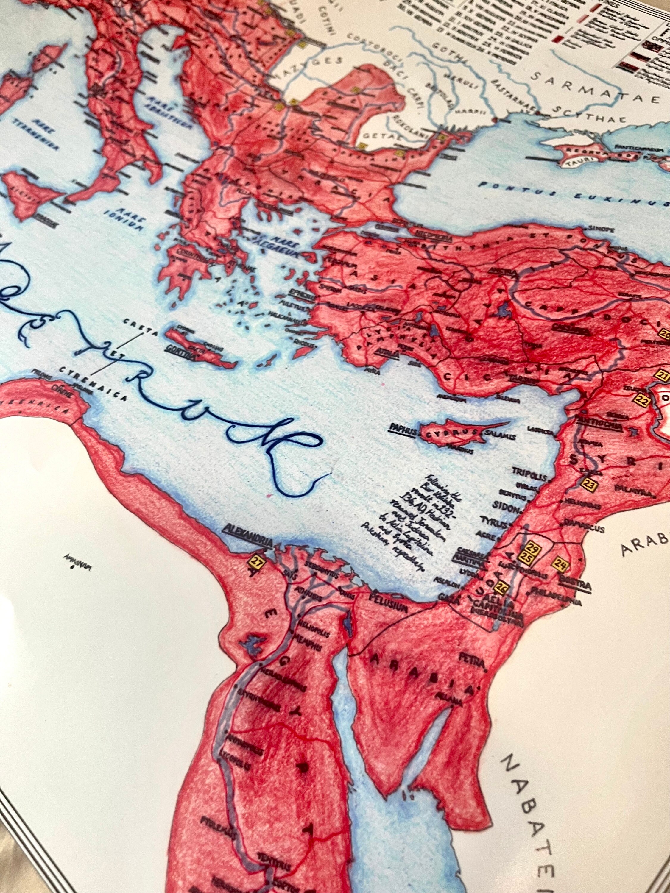 Roman Empire 125 AD Hand-drawn Map Matte Poster - Etsy