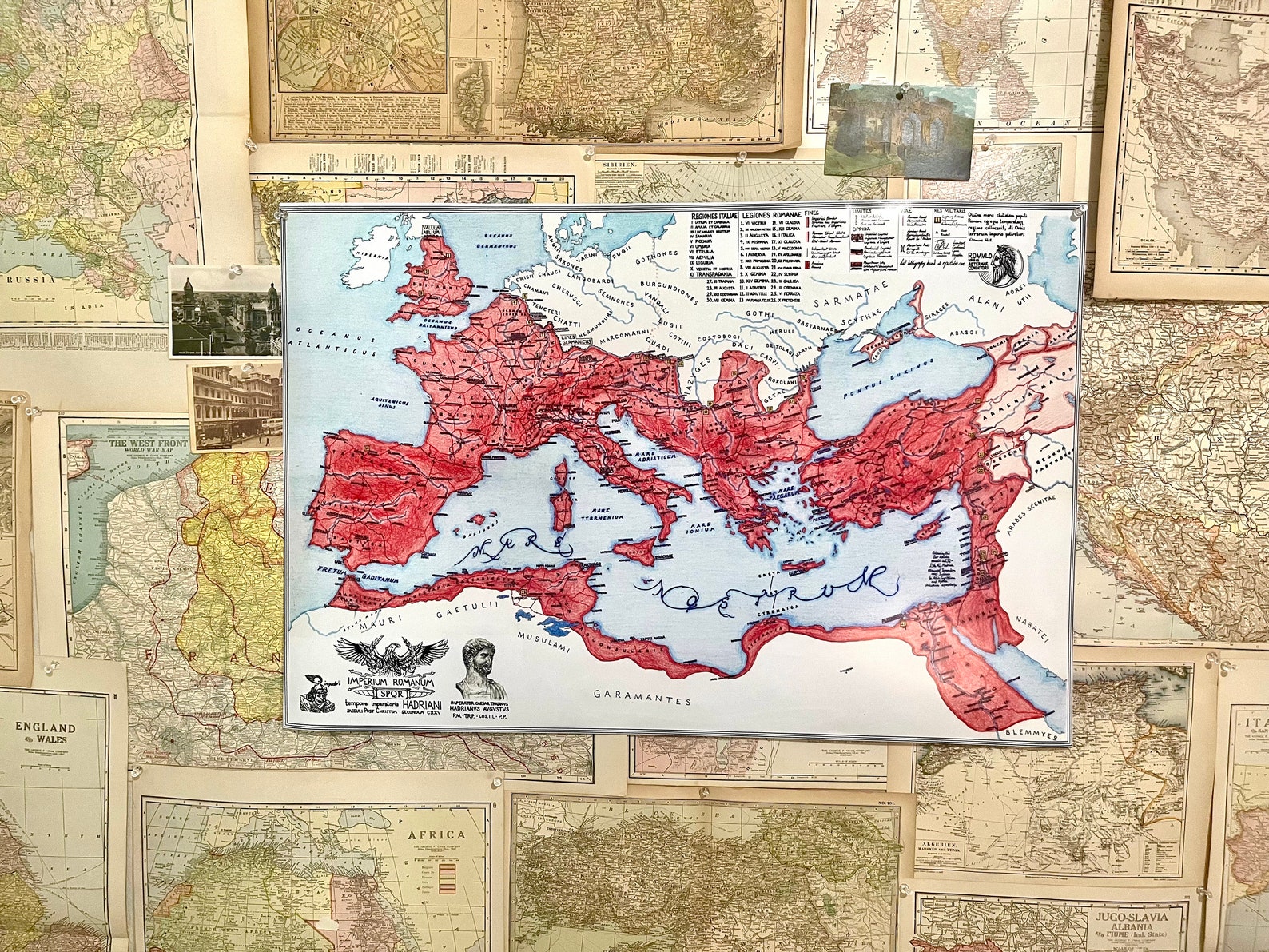 Roman Empire 125 AD Hand-drawn Map Matte Poster - Etsy