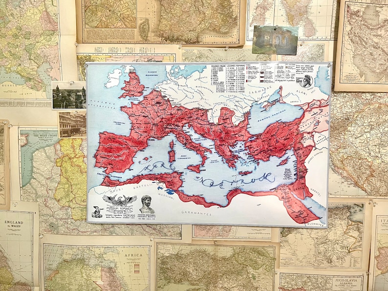 Roman Empire 125 AD Hand-drawn Map Matte Poster - Etsy