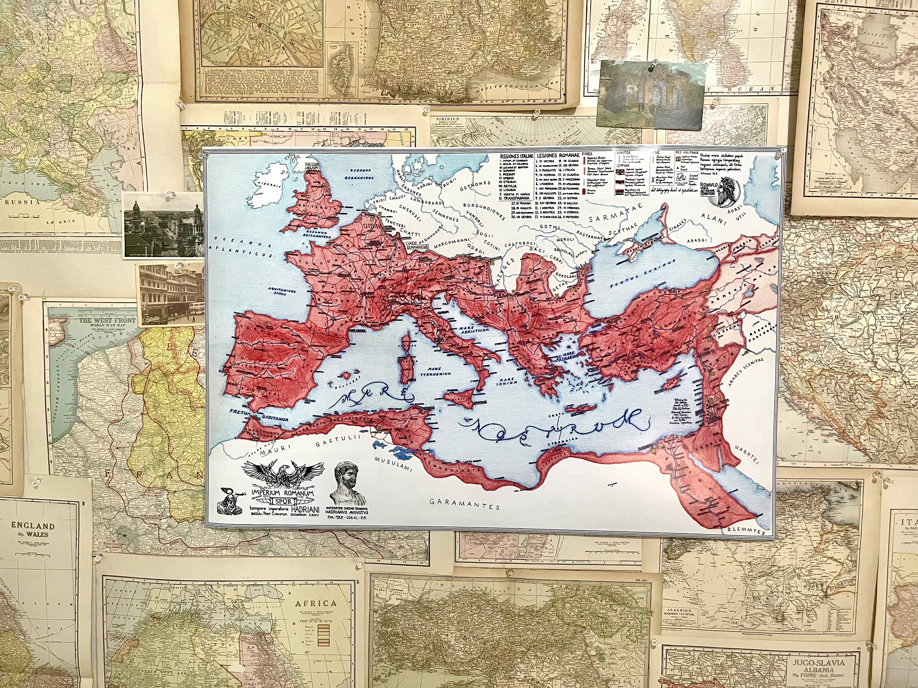 Roman Empire 125 AD Hand-drawn Map Matte Poster - Etsy