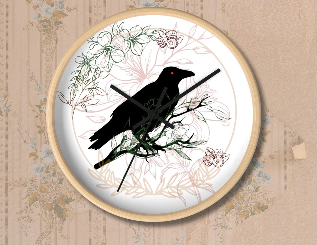 Raven Wall Clock White - Etsy