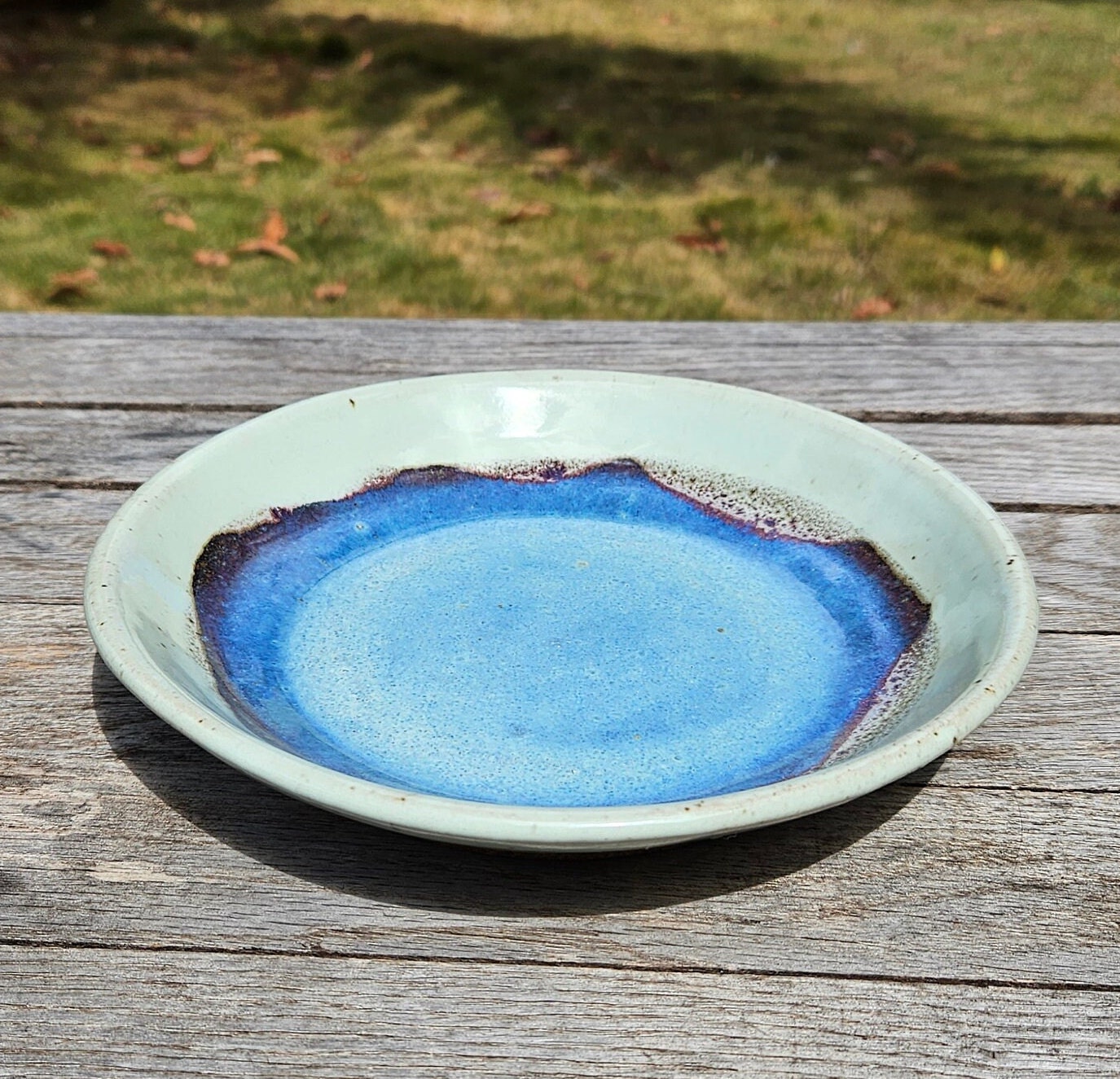 Blue, Purple and Light Green Plate - Etsy