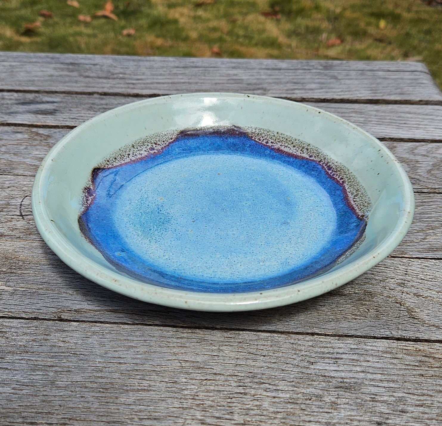 Blue, Purple and Light Green Plate - Etsy