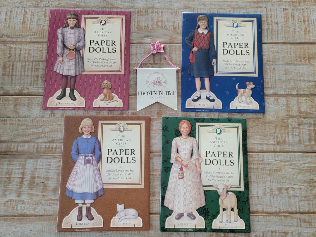Vintage American Girls Paper Dolls – Set of 4 Classic Doll Cutouts ...
