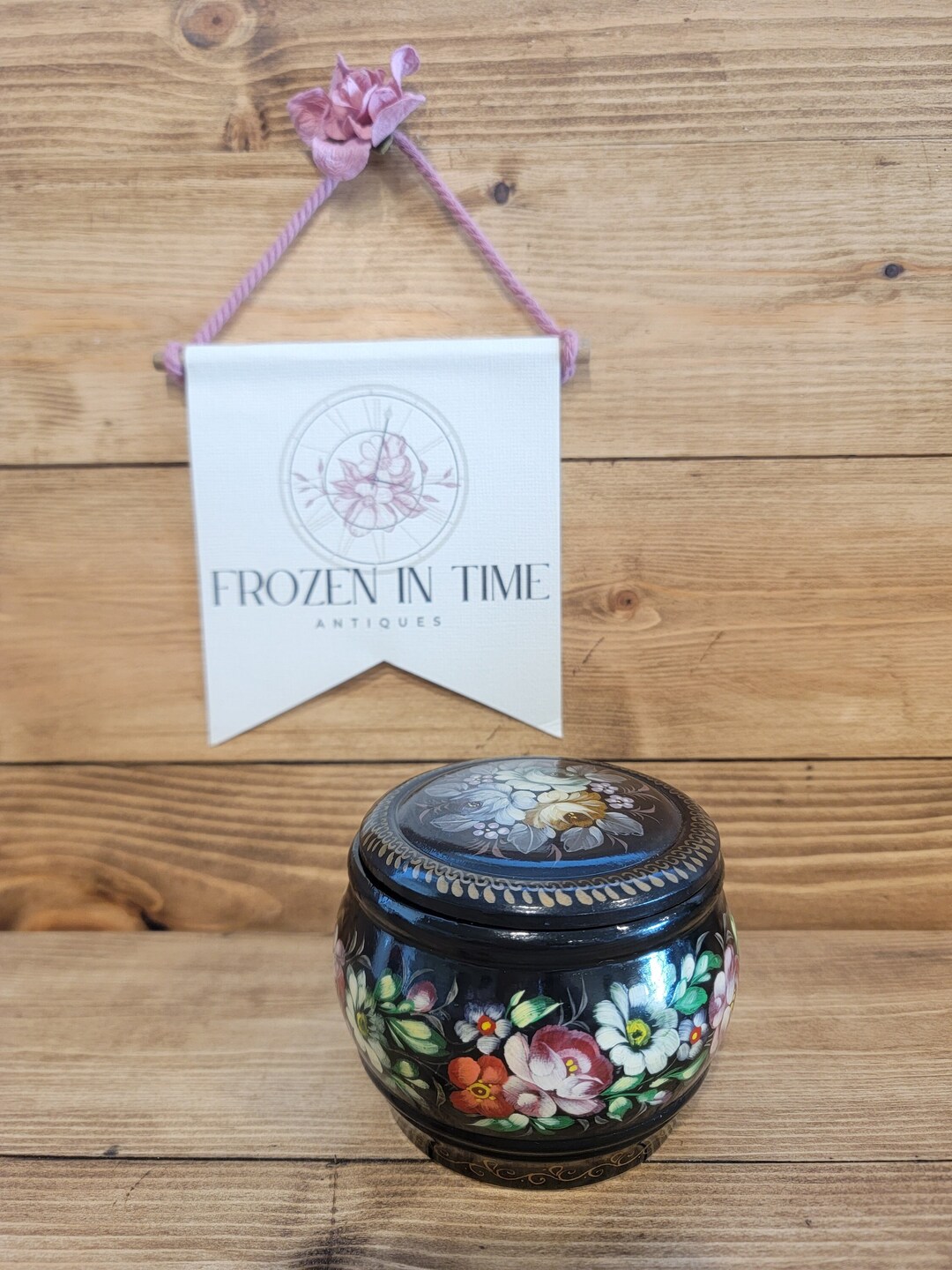 Russian Hand Painted Trinket Wood Box - Floral, Jewelry Box, Keepsake ...