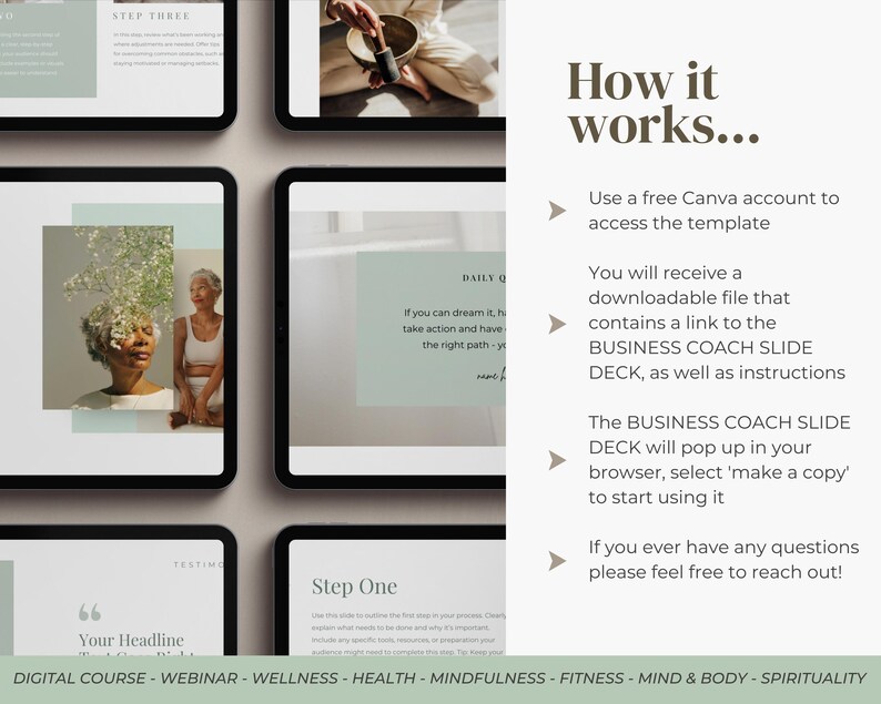 Wellness Coach Canva Template – Essential Editable Slides for Wellness ...