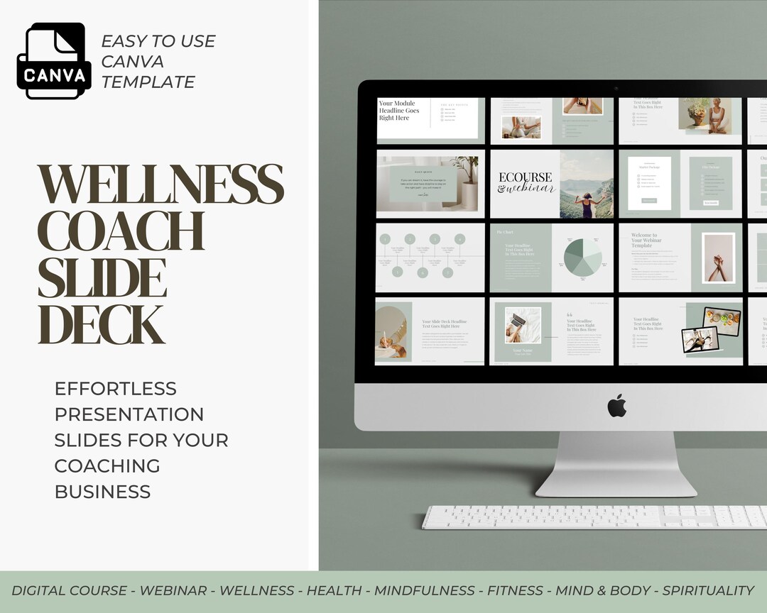 Wellness Coach Canva Template – Essential Editable Slides for Wellness ...