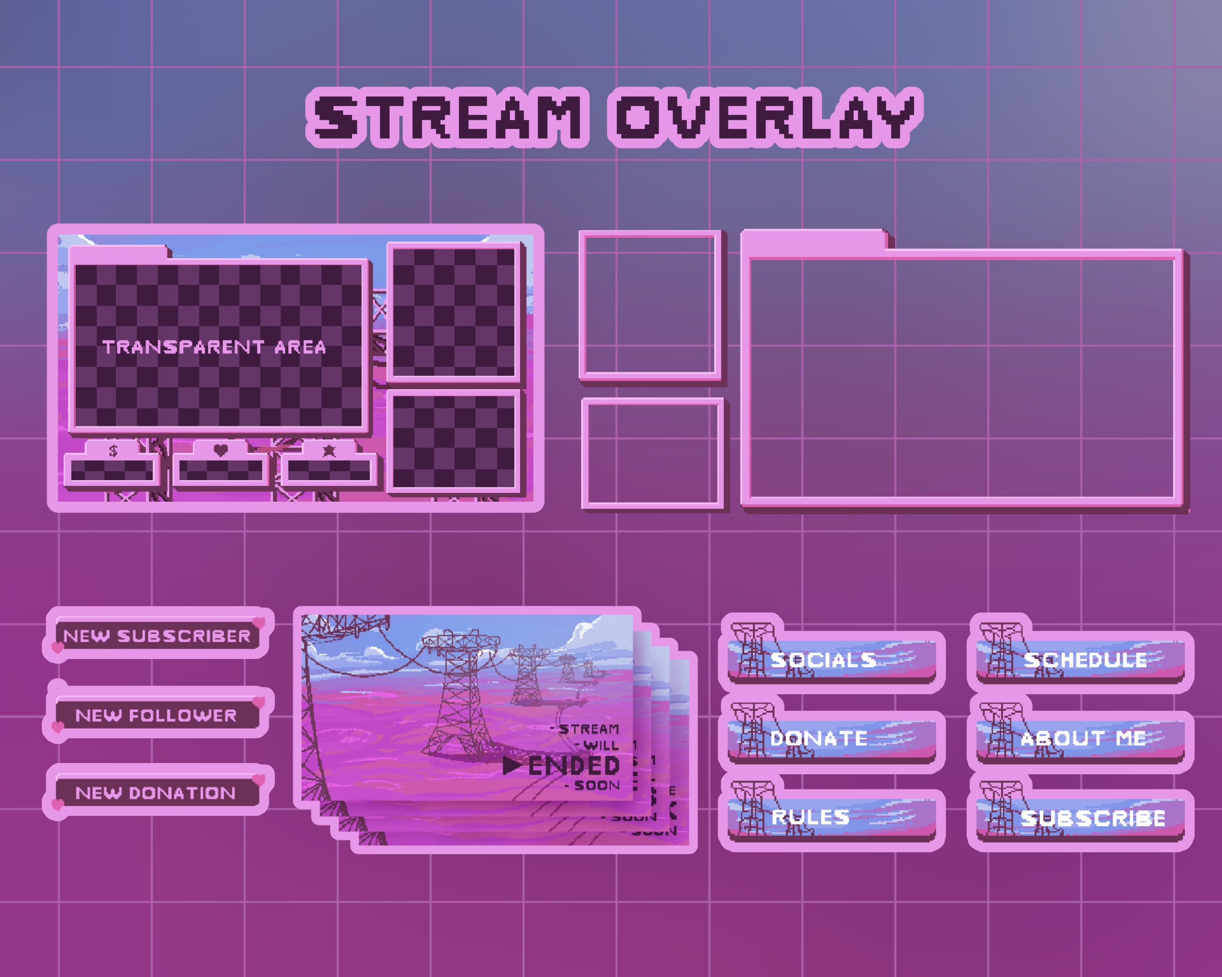 Stream Overlay Package for Twitch Twitch Overlay Package - Etsy