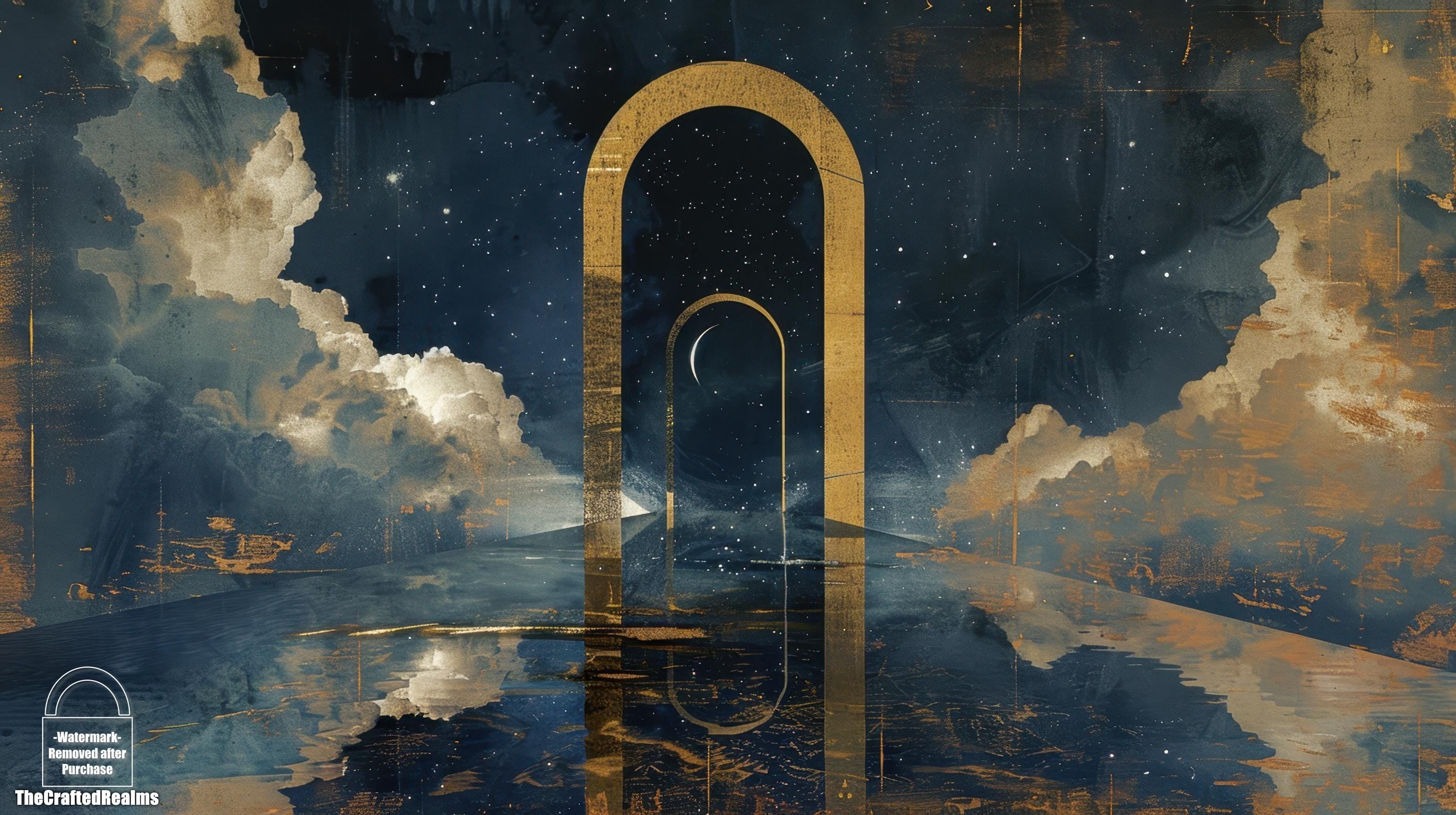 Galactic Skies Desktop Wallpaper – Cosmic Celestial Art (digital ...