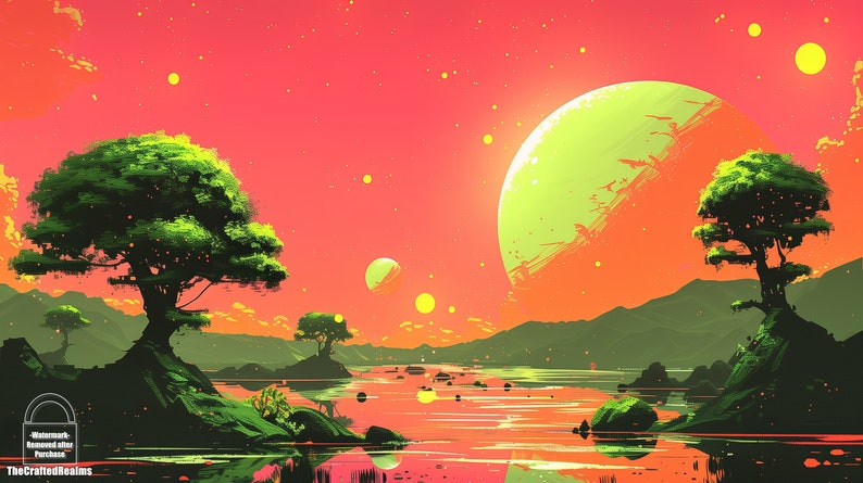 Lo-fi Fantasy Worlds Vol1 - 10 Desktop Wallpapers, Aesthetic, Sci-fi ...