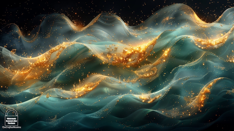 Abstract Blue and Gold 10 Desktop Wallpapers - Aesthetic, Acryllic ...