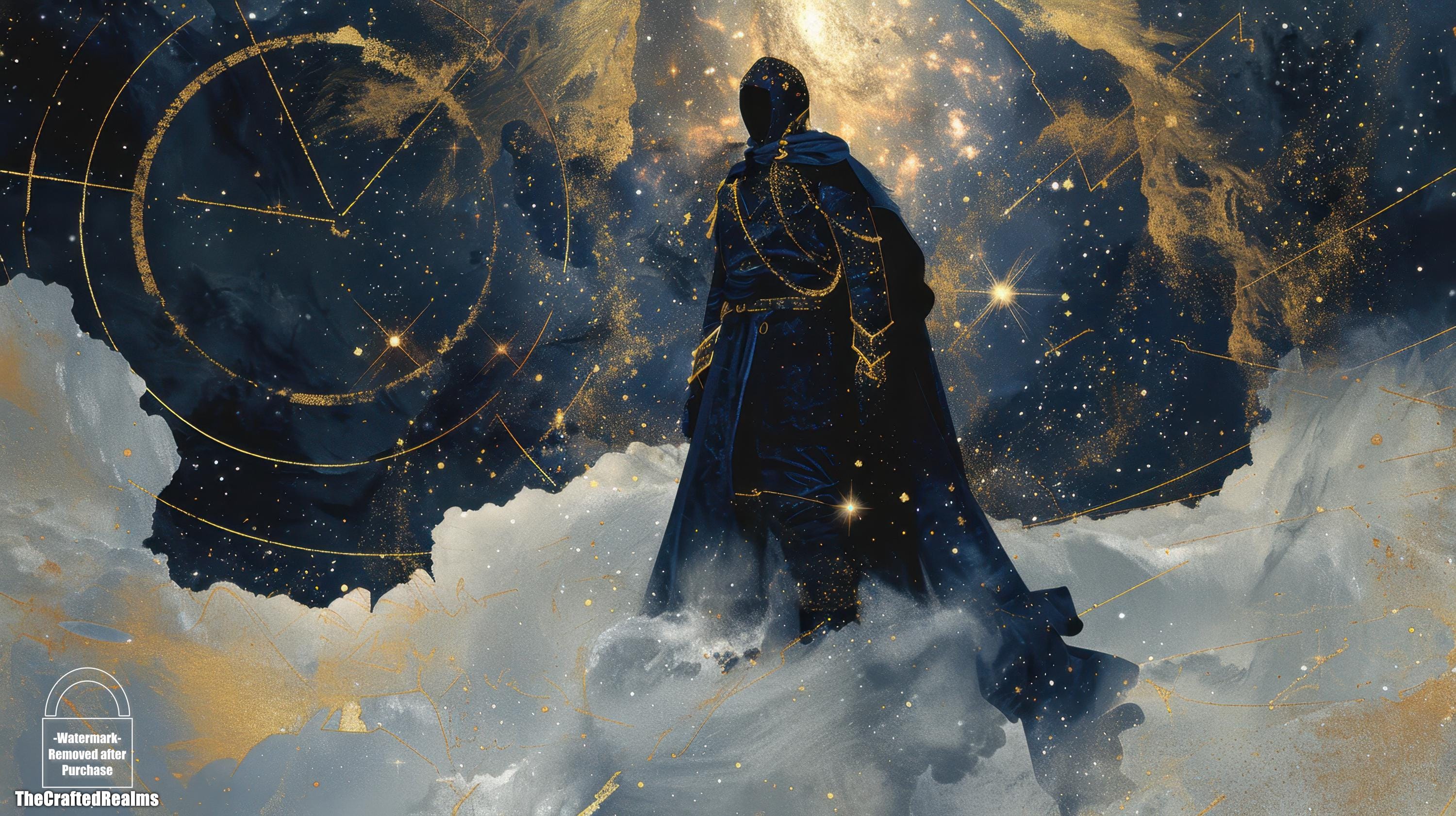 Galactic Skies Desktop Wallpaper – Cosmic Celestial Art (digital ...