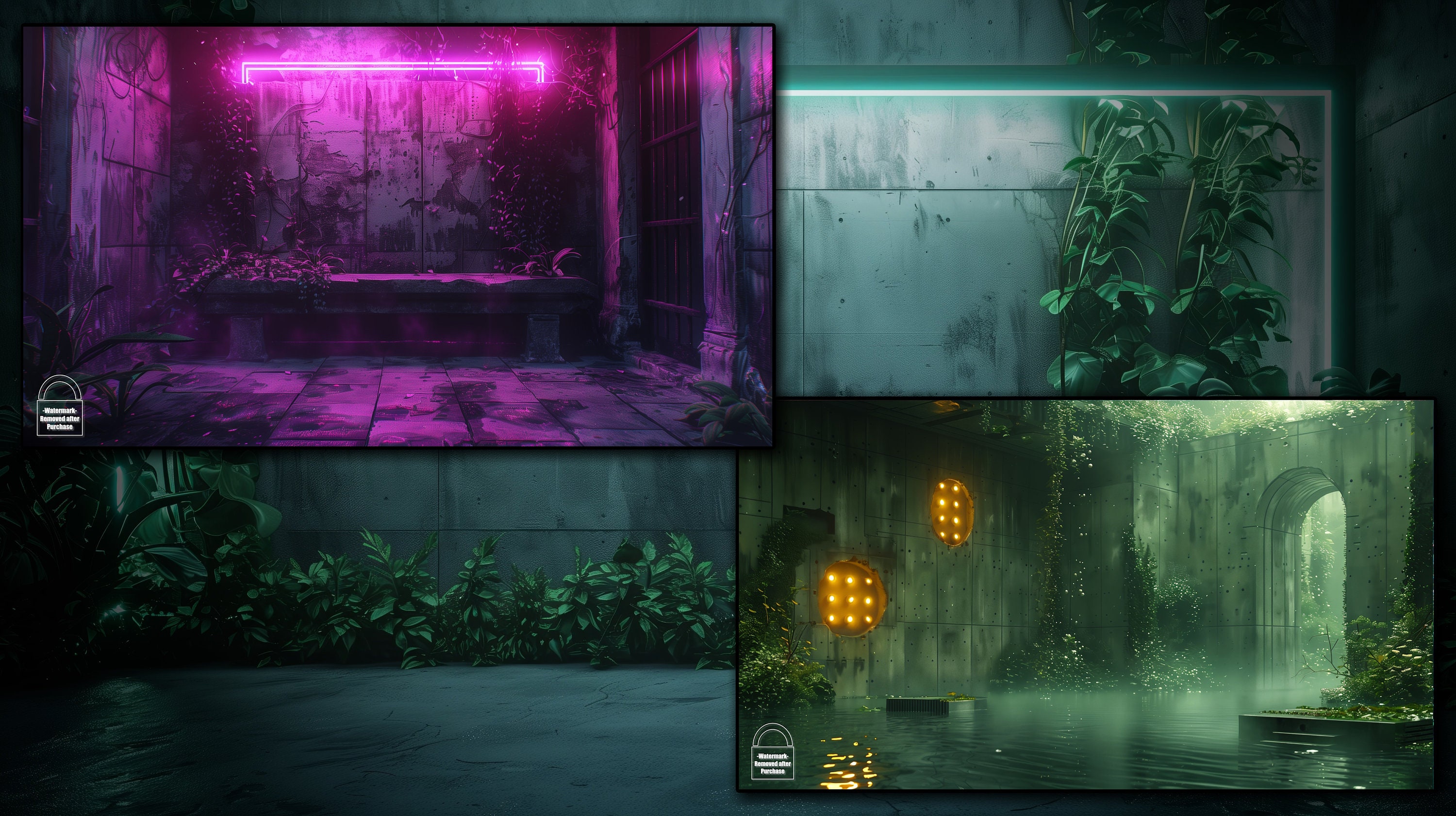 Cyberpunk 2077 Inspired Garden Wallpaper – Neon Futuristic Digital Art ...