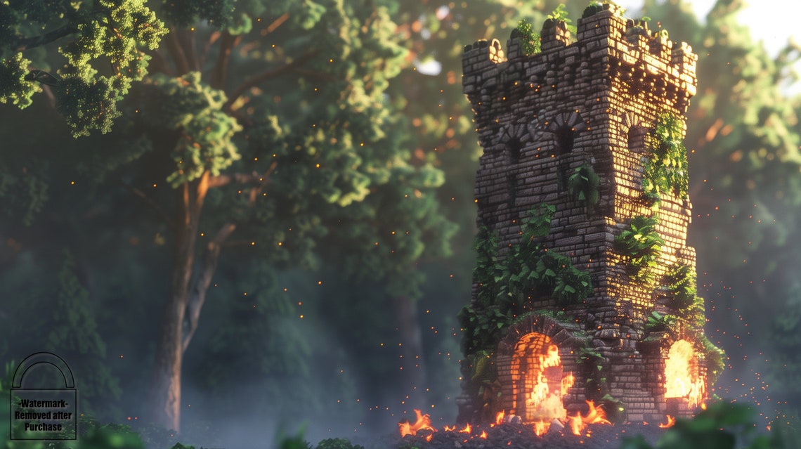 Fantasy Voxel Castles - 10 Desktop Wallpapers, Palaces, Cottages ...