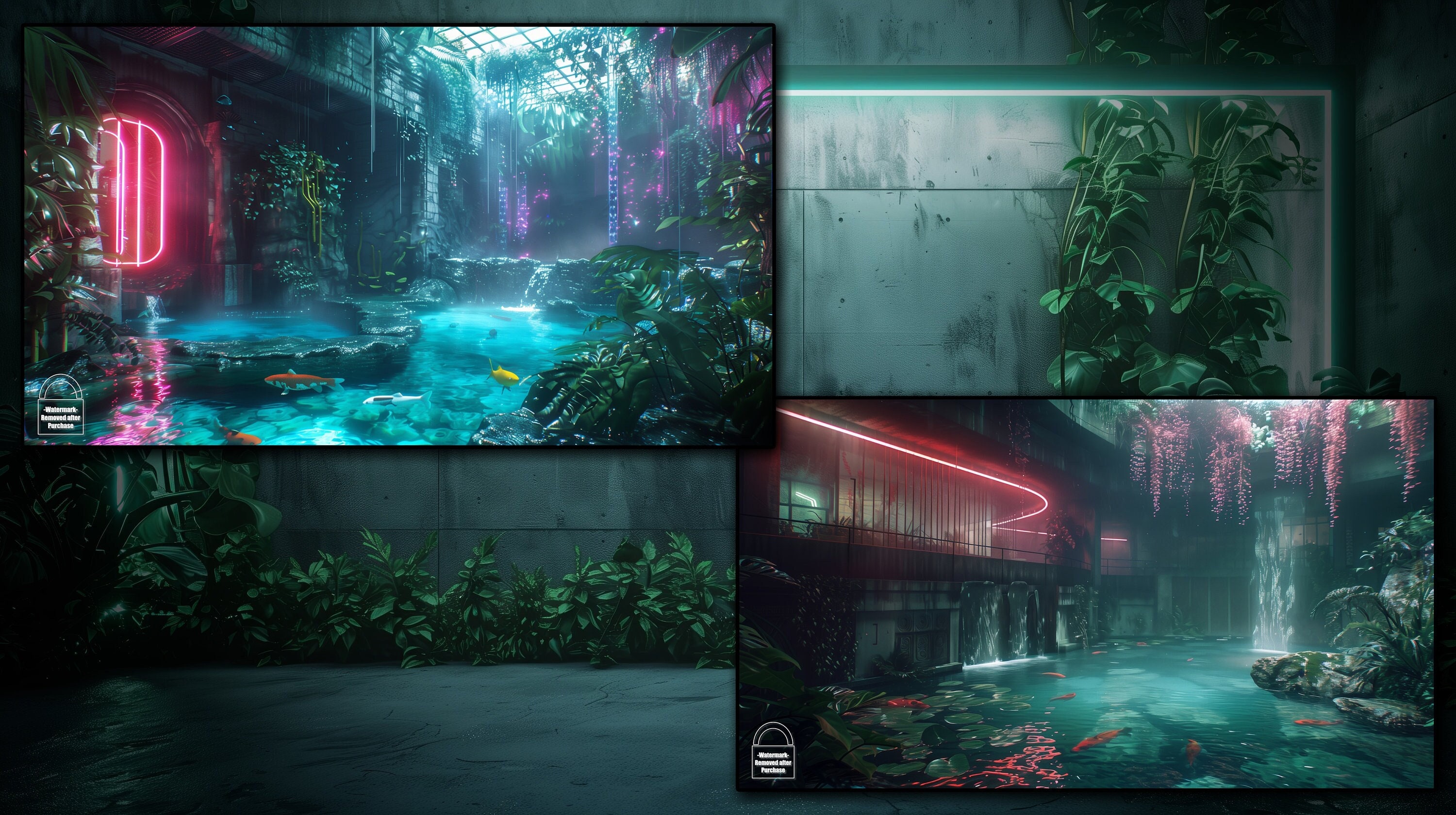 Cyberpunk 2077 Inspired Garden Wallpaper – Neon Futuristic Digital Art ...