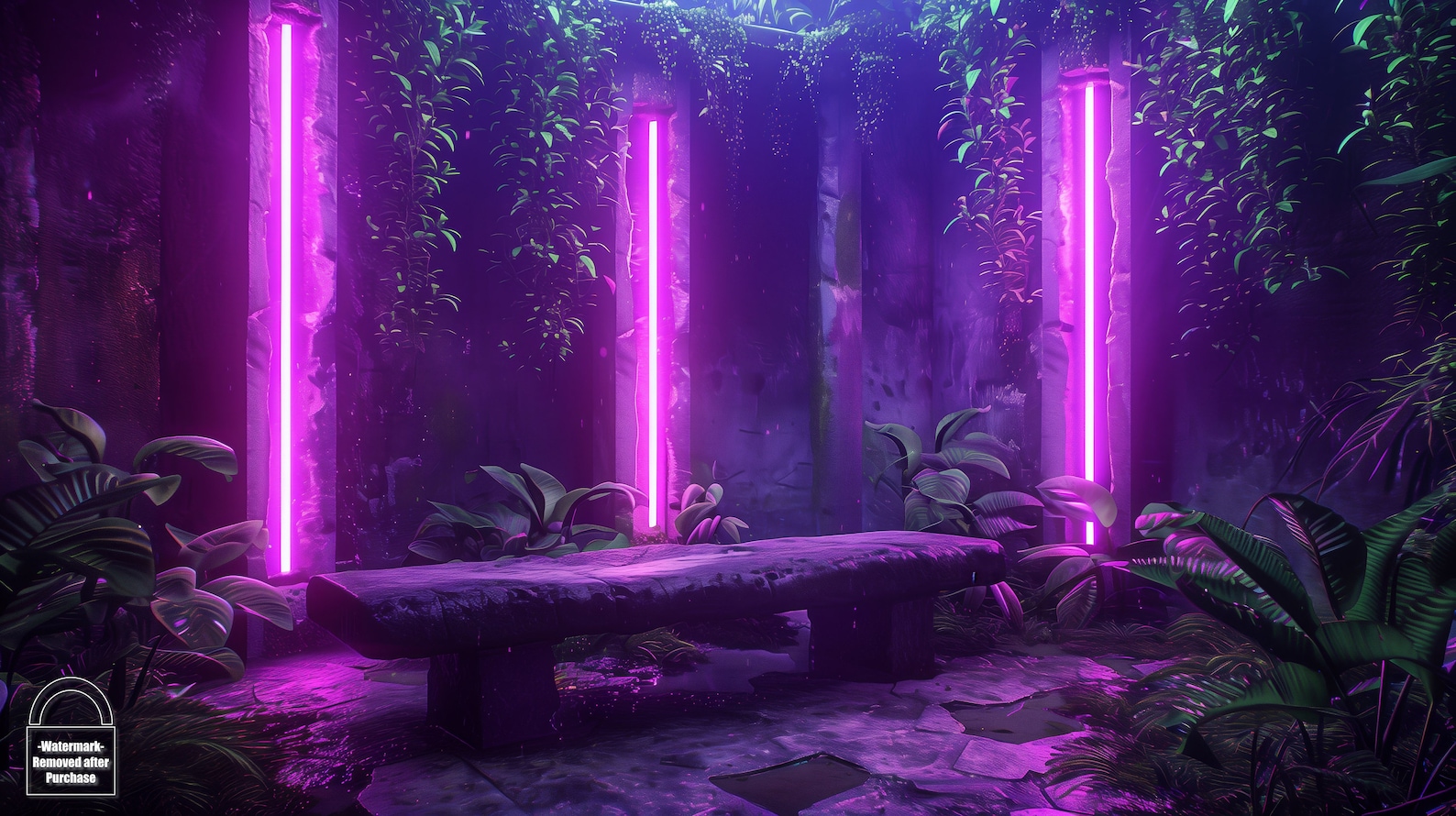 Cyberpunk 2077 Inspired Garden Wallpaper – Neon Futuristic Digital Art ...