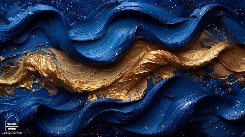 Abstract Blue and Gold 10 Desktop Wallpapers - Aesthetic, Acryllic ...