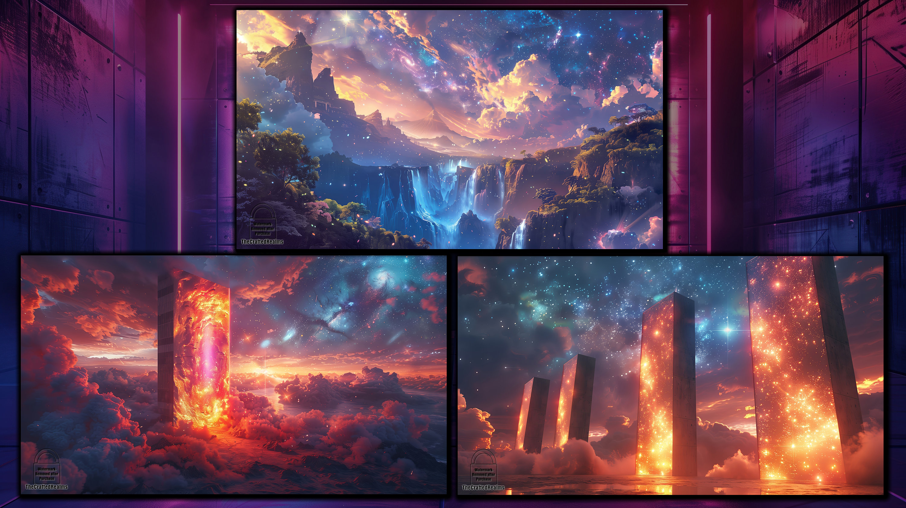 Night Sky Fantasy Worlds 15 Desktop Wallpapers, Fantasy, Slice of Life ...