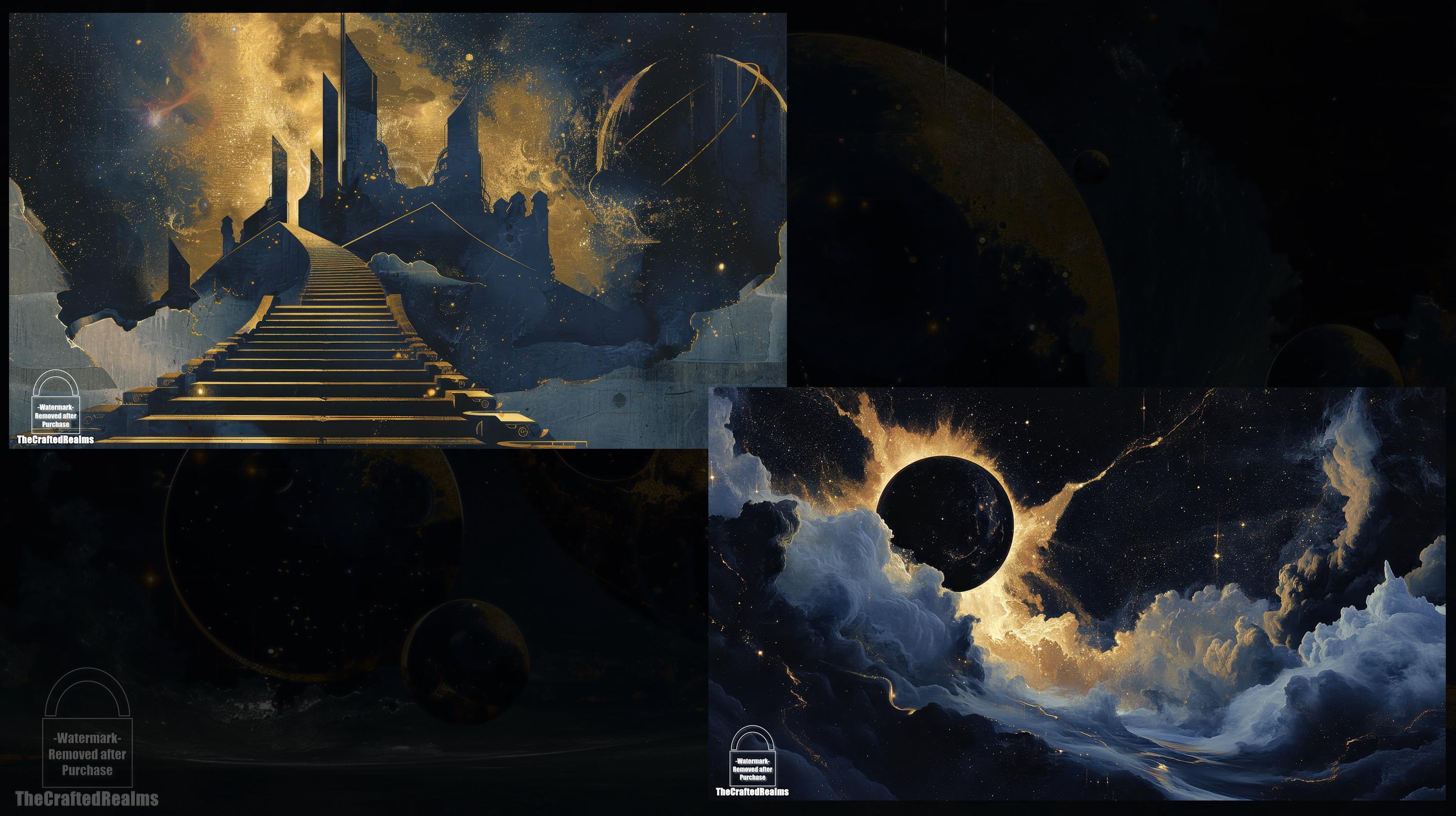 Galactic Skies Desktop Wallpaper – Cosmic Celestial Art (digital ...