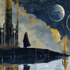 Galactic Skies 12 Desktop Wallpapers, Cosmic Ethereal Skies Blue & Gold ...