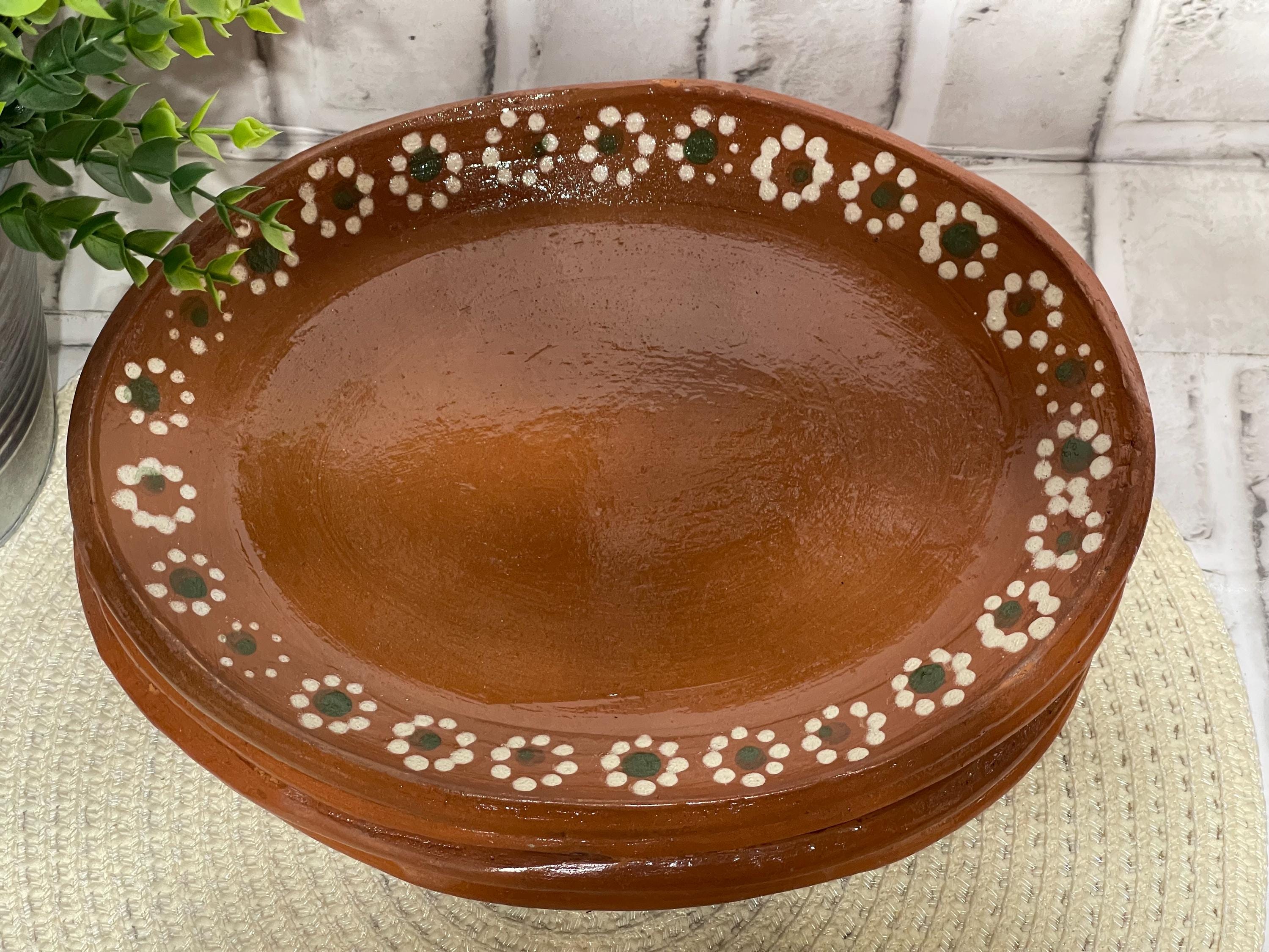 Red Clay Mexican Terracotta 11 Oval Dinner Plates. 4pc Oval Flat Dinner ...