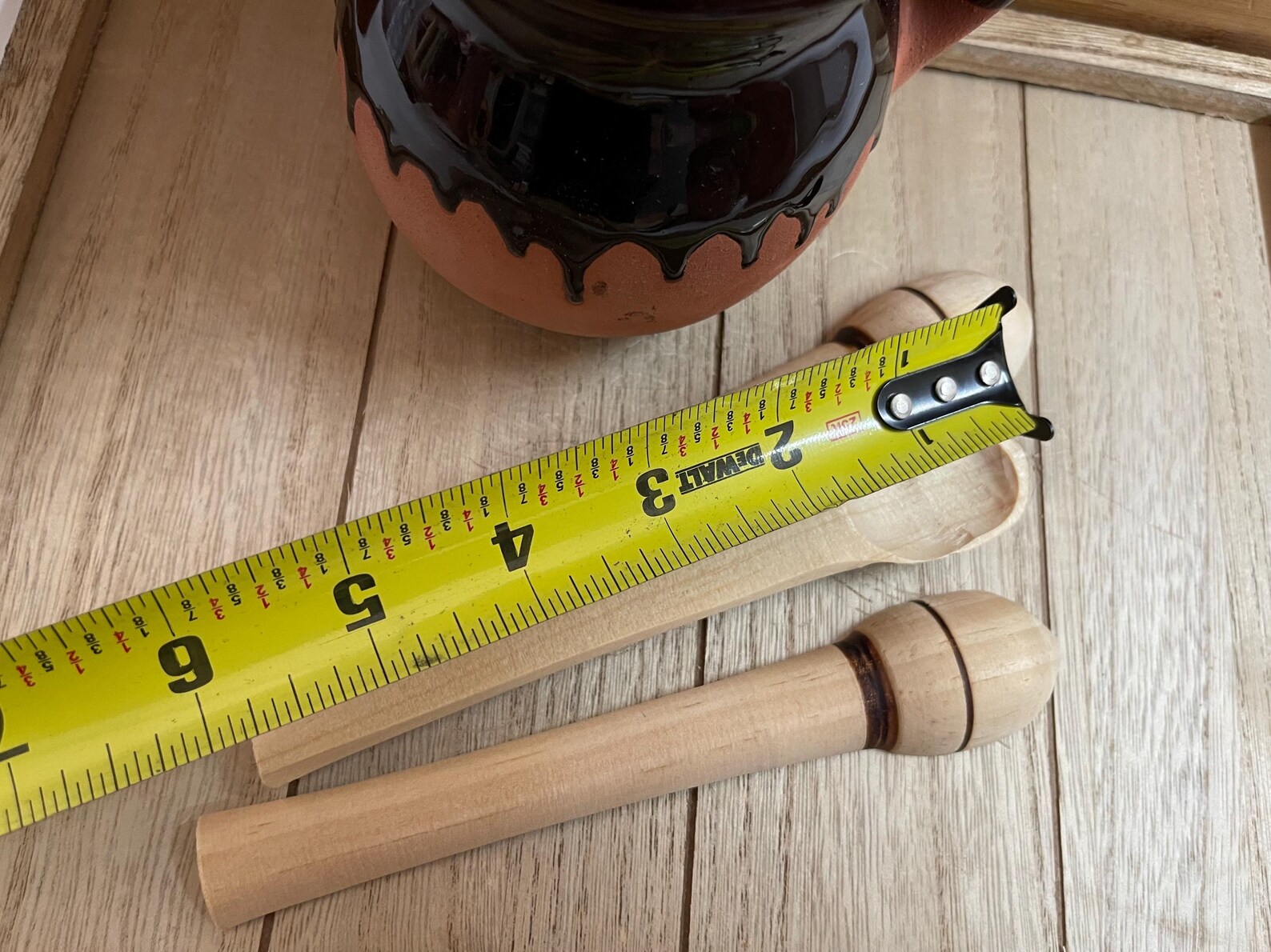 Hand Crafted Mexican Wood Spoon and Stirrer. Mini Molinillo De Madera ...