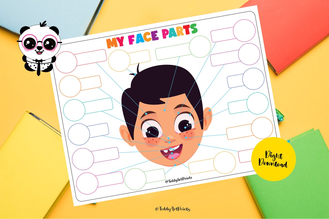 My Face Parts Montessori Materials, Educational Prints, - Etsy