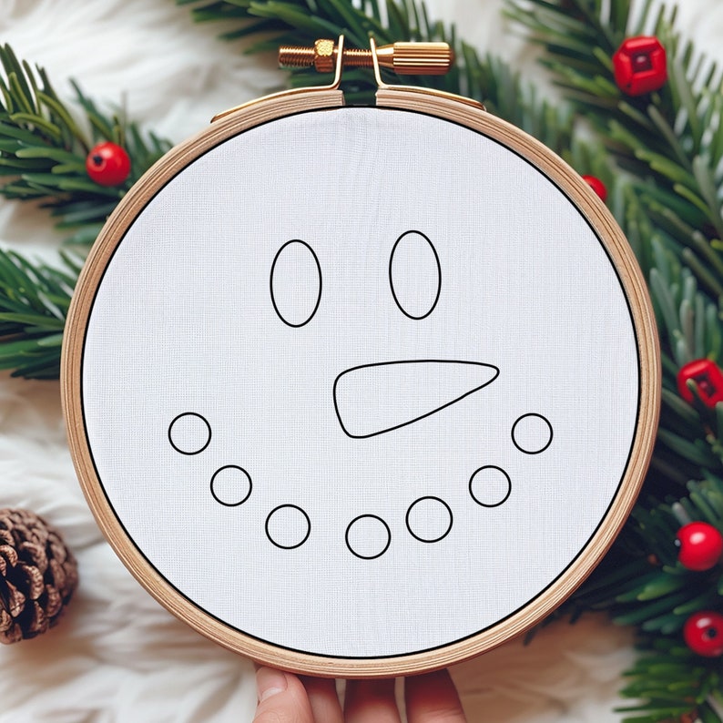 Happy Snowman Punch Needle Pattern: Beginner Needlework Design (PDF ...