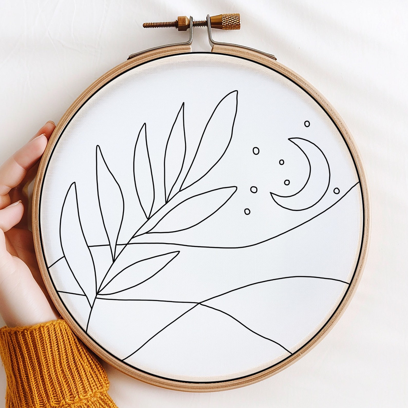Moonlight Fern Punch Needle Pattern Punch Needle PDF Pattern for ...