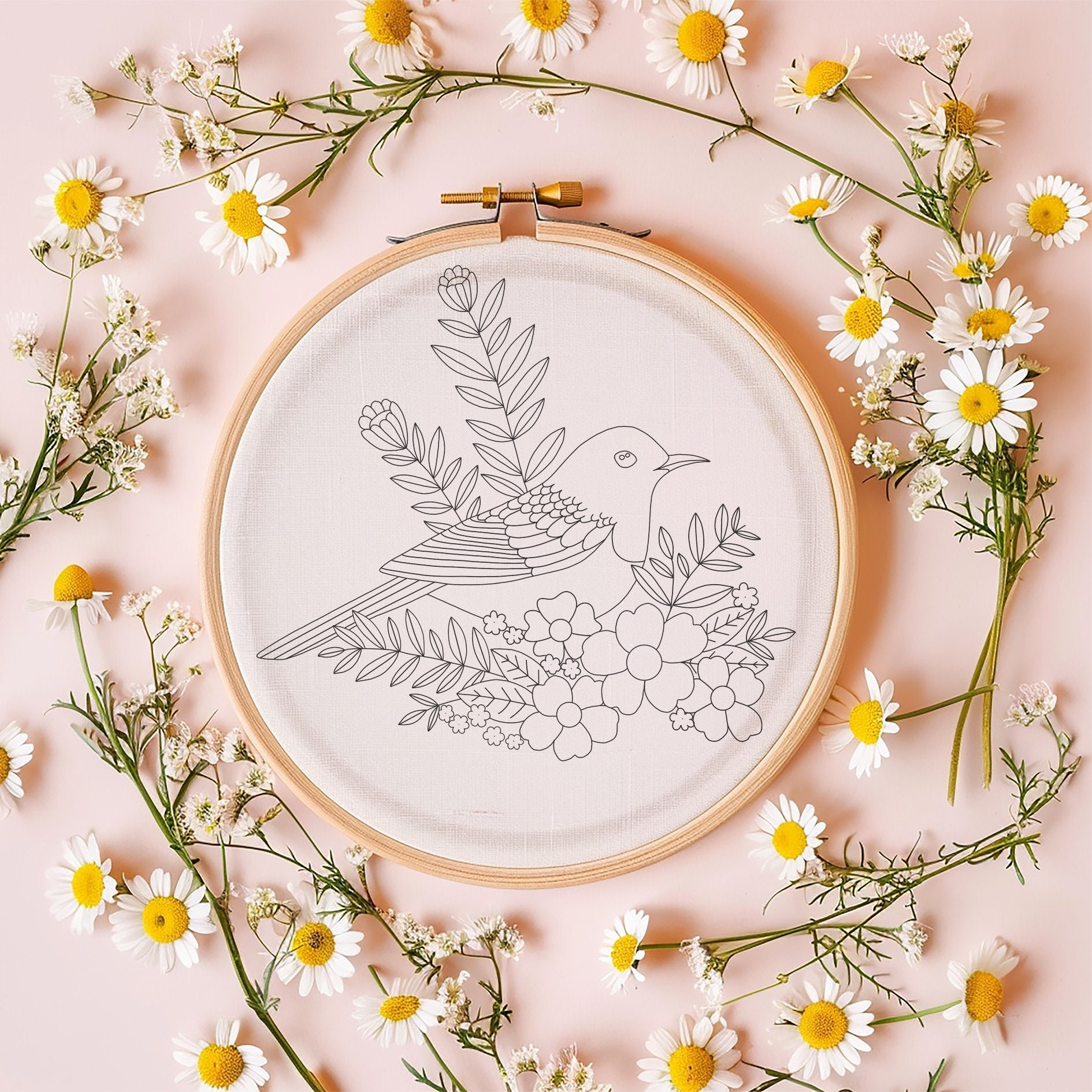 Floral Finch - Embroidery PDF Pattern for Beginners - Instant Download ...