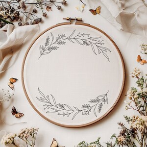 Autumn Leaves Wreath - Embroidery PDF Pattern for Beginners - Instant ...