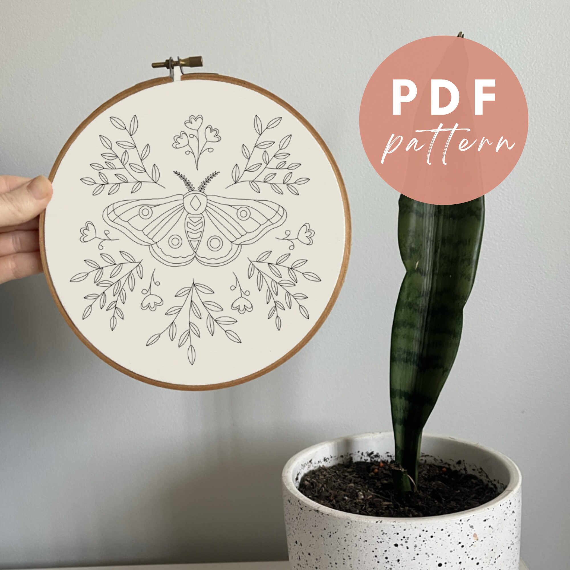 Mystical Moth Embroidery PDF Pattern for Beginners Instant Download ...