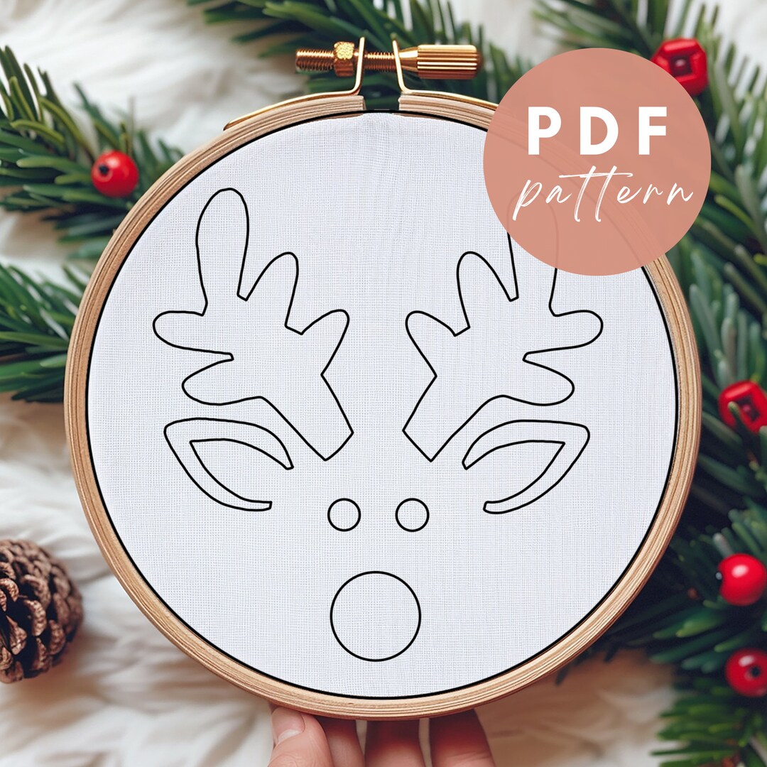 Rudolph Reindeer Punch Needle Pattern: Beginner Needlework (PDF Pattern ...