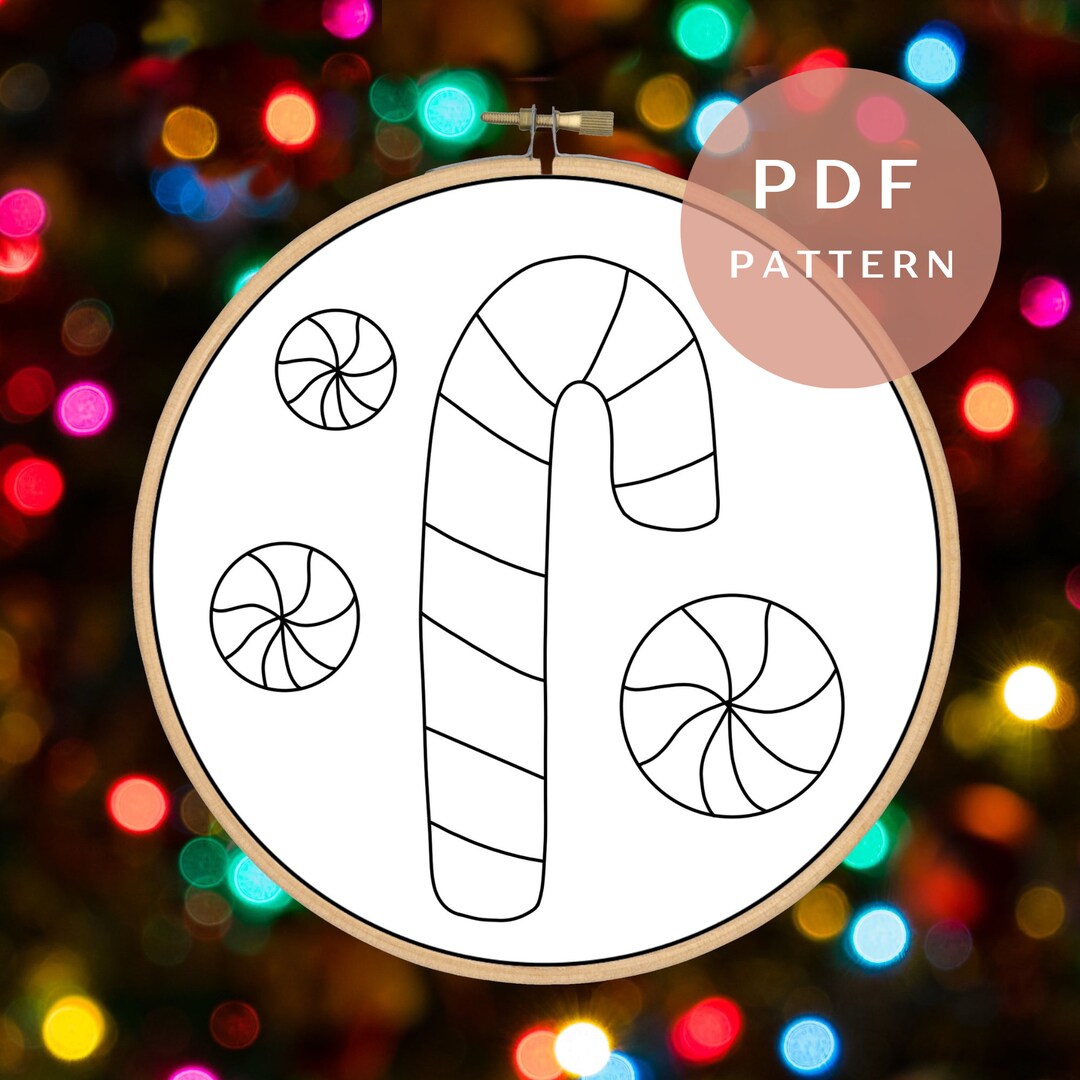 Candy Cane Punch Needle PDF Pattern for Beginners Instant - Etsy