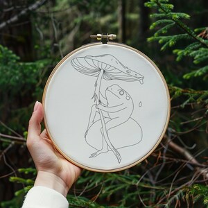 Frog & Umbrella - Embroidery PDF Pattern for Beginners - Instant ...