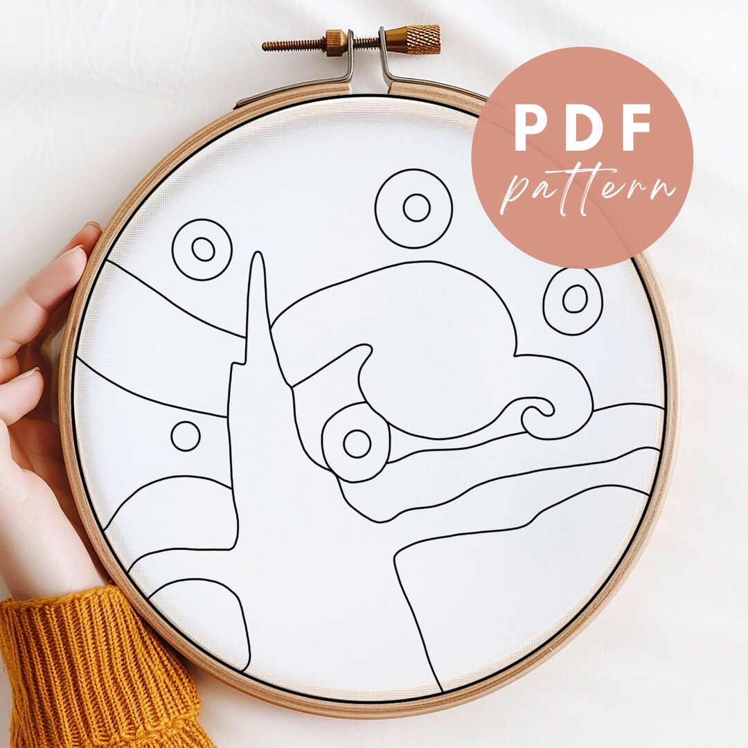 Starry Night Punch Needle Pattern: Beginner Needlework Design (PDF ...