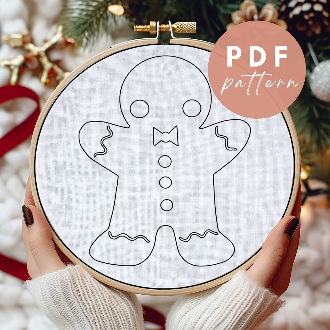 Gingerbread Man Punch Needle Pattern: Beginner Needlework Design (PDF ...
