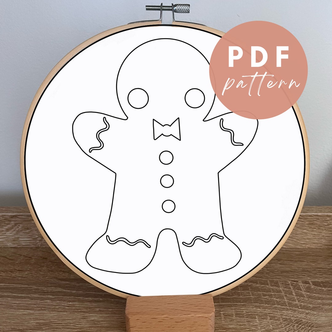Gingerbread Man Punch Needle PDF Pattern for Beginners Instant Download ...