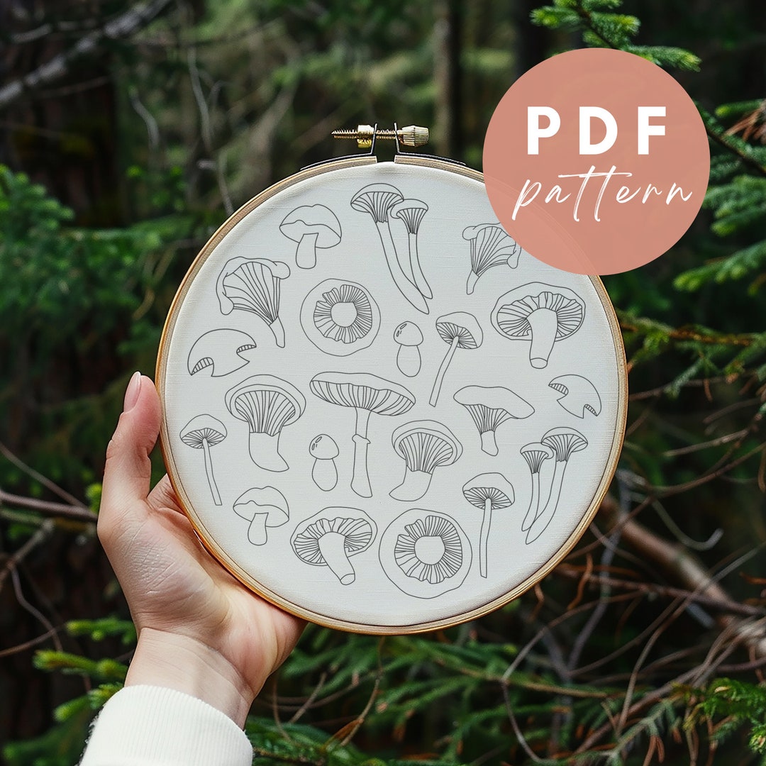 Foraged Fungi - Embroidery PDF Pattern for Beginners - Instant Download ...