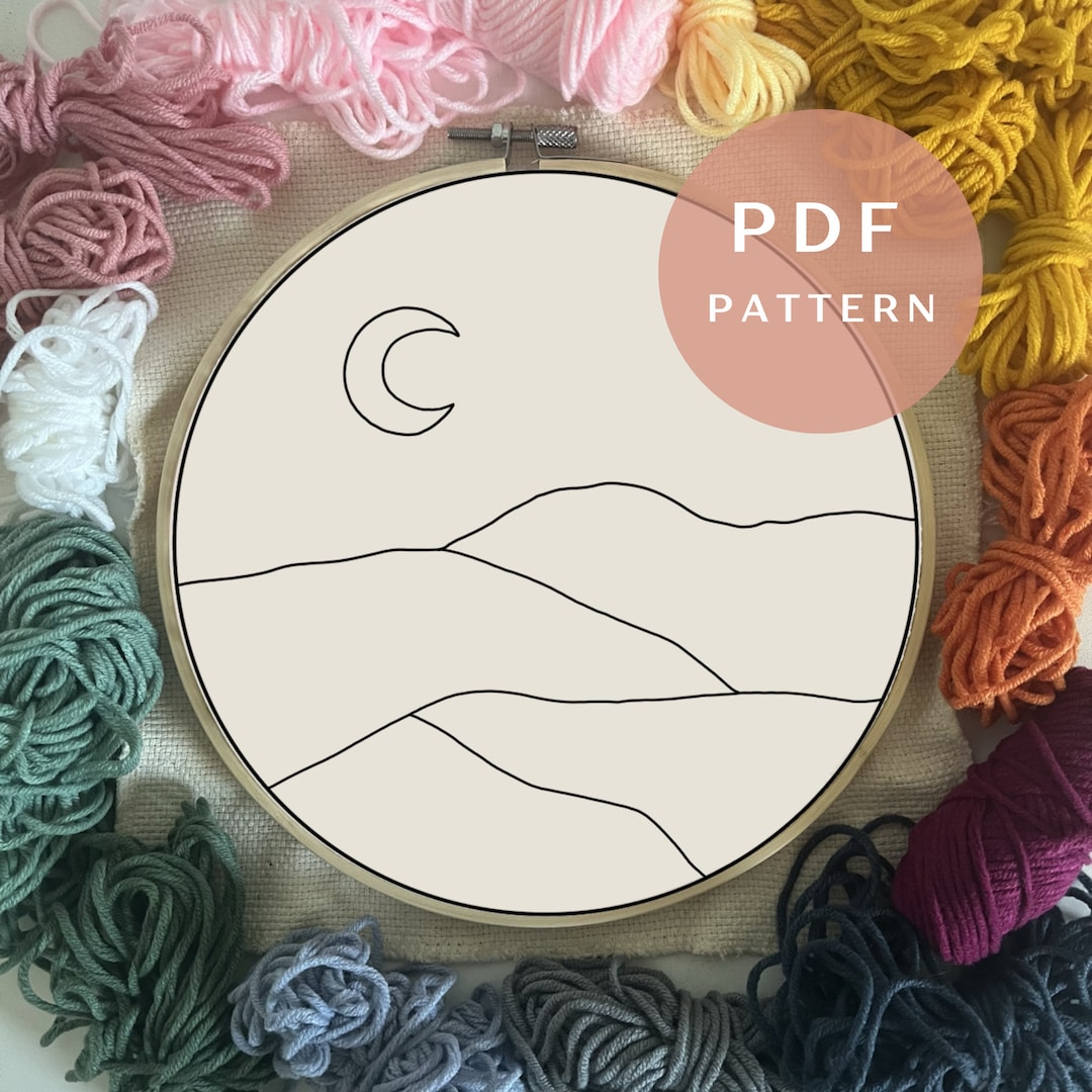 Desert Moon Punch Needle PDF Pattern for Beginners Instant Download ...