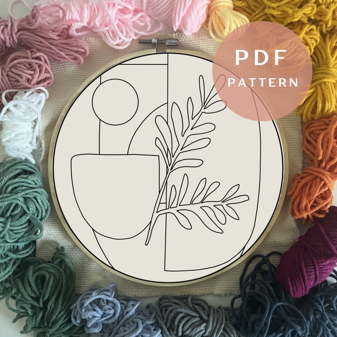 Abstract Pot Plant Punch Needle PDF Pattern for Beginners Instant ...