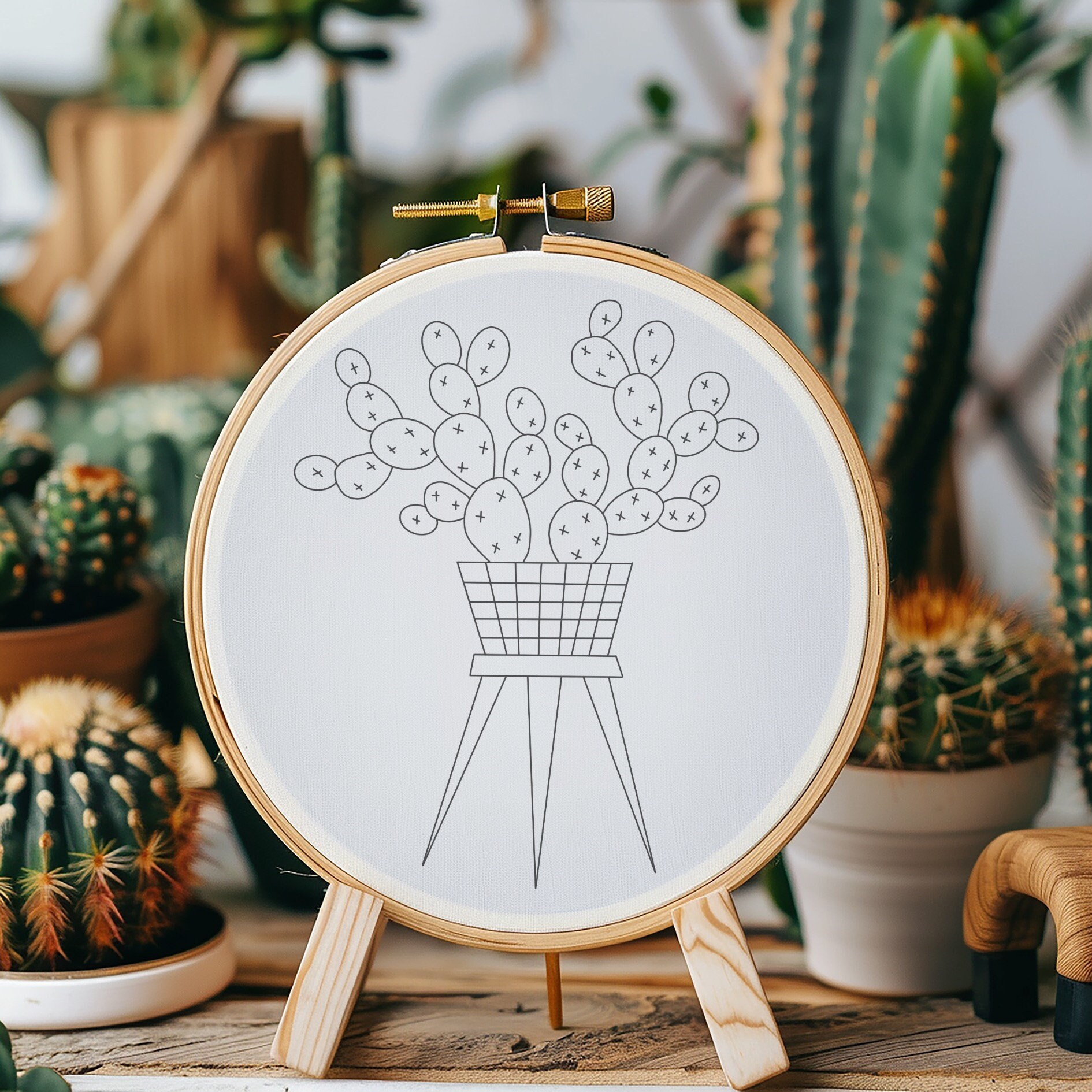 Indoor Cacti - Embroidery PDF Pattern for Beginners - Instant Download ...