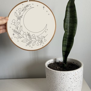 Crescent Moon Embroidery PDF Pattern for Beginners Instant Download ...