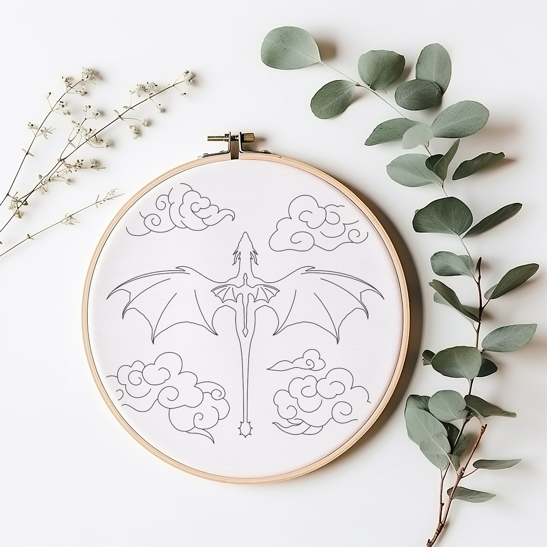 Tairn and Andarna Fourth Wing Embroidery Pattern Embroidery PDF Pattern ...