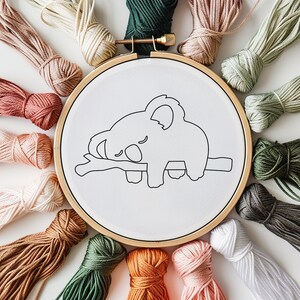 Sleepy Koala Punch Needle Pattern - Punch Needle PDF Pattern for ...