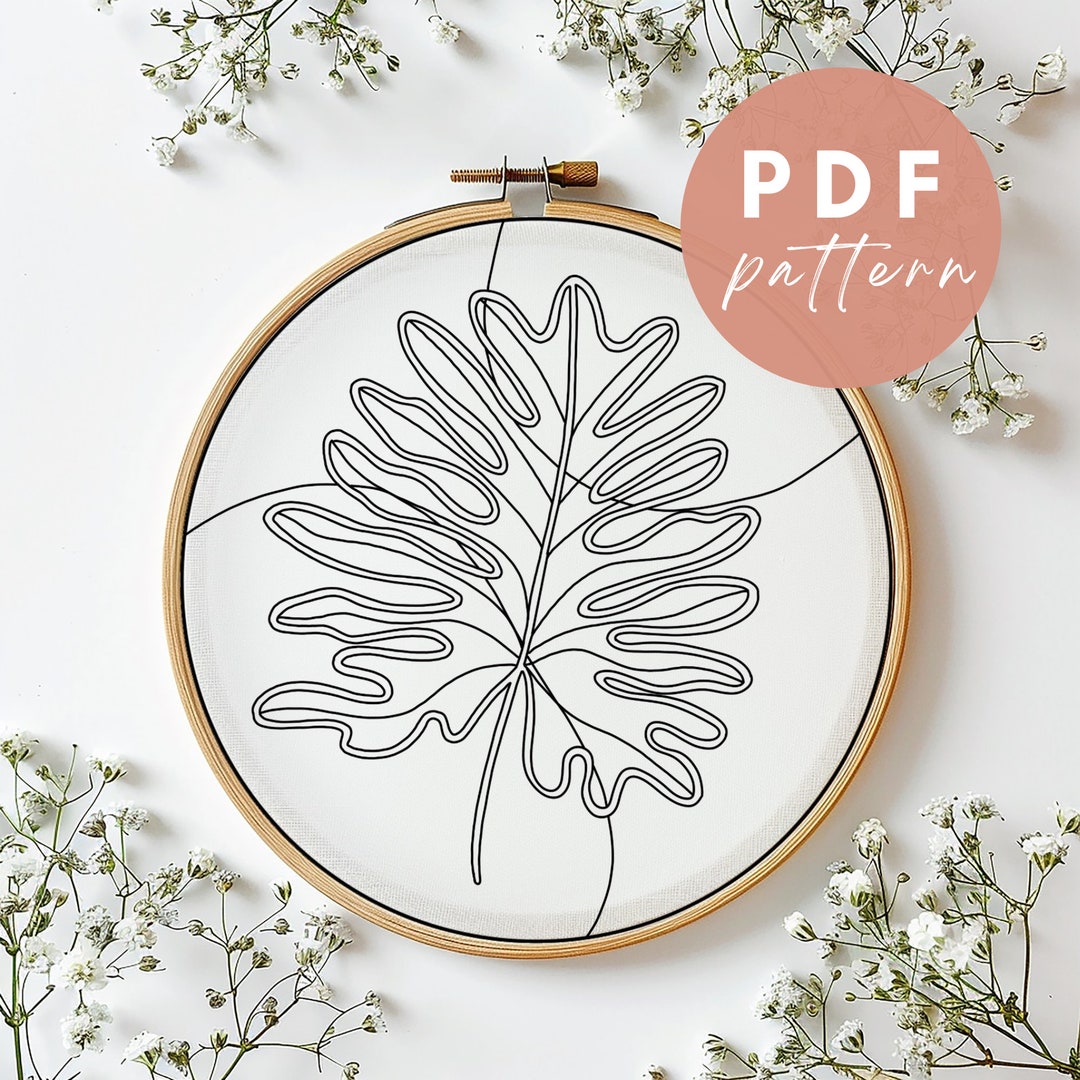 Abstract Oak Leaf Punch Needle Pattern: Beginner Needlework (PDF ...