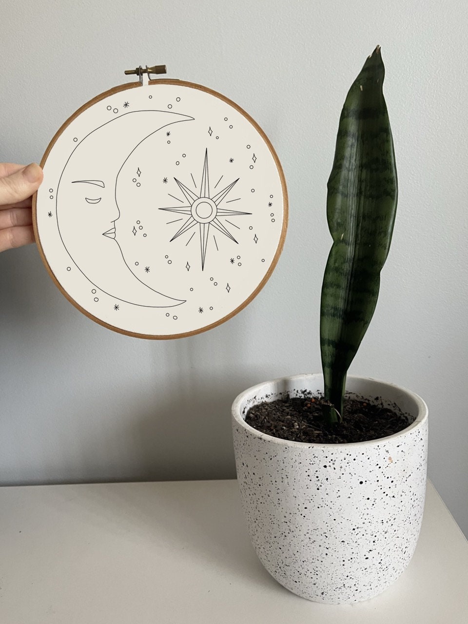 Sleeping Moon Embroidery PDF Pattern for Beginners Instant - Etsy